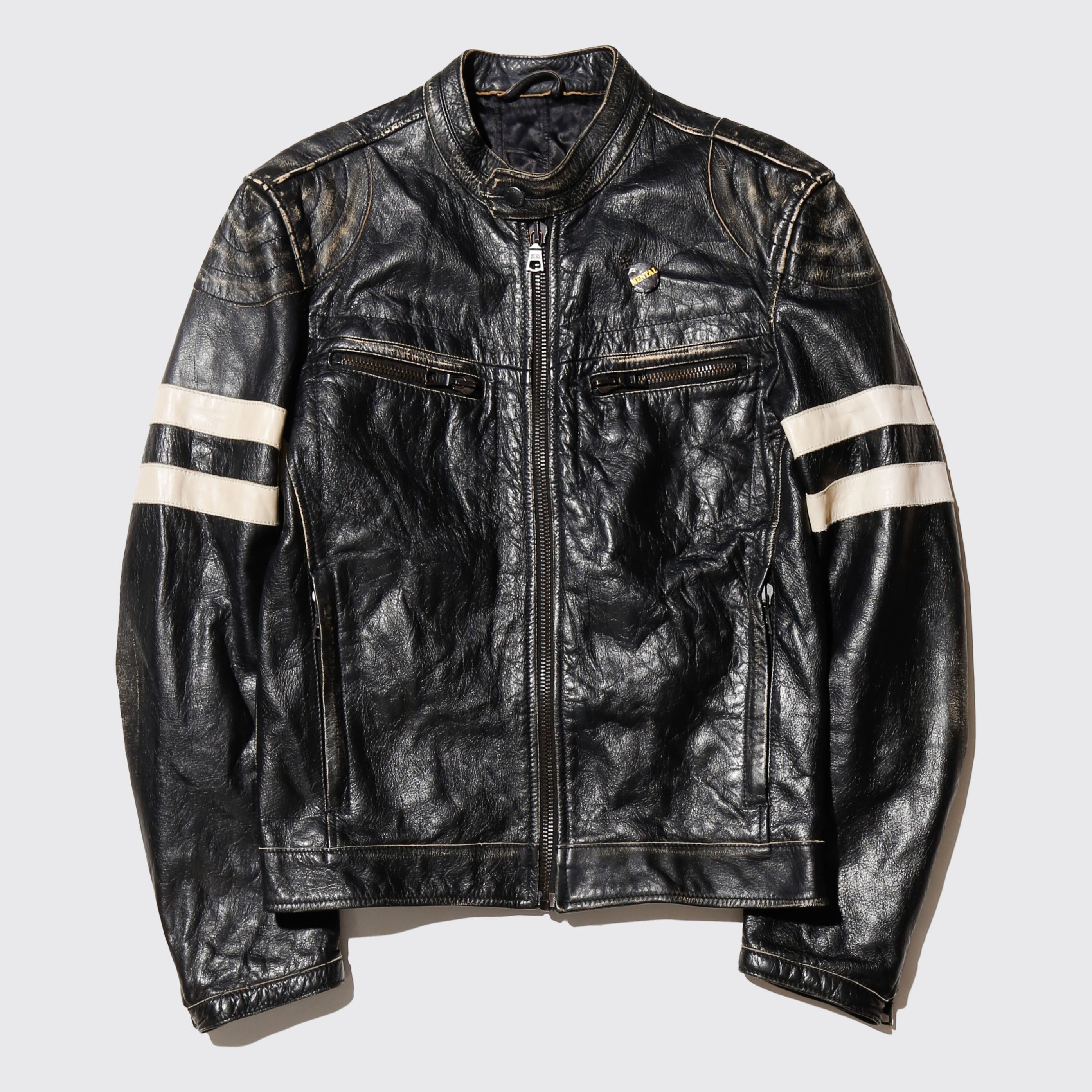 vintage faded motorcycle leather jacket – NOILL